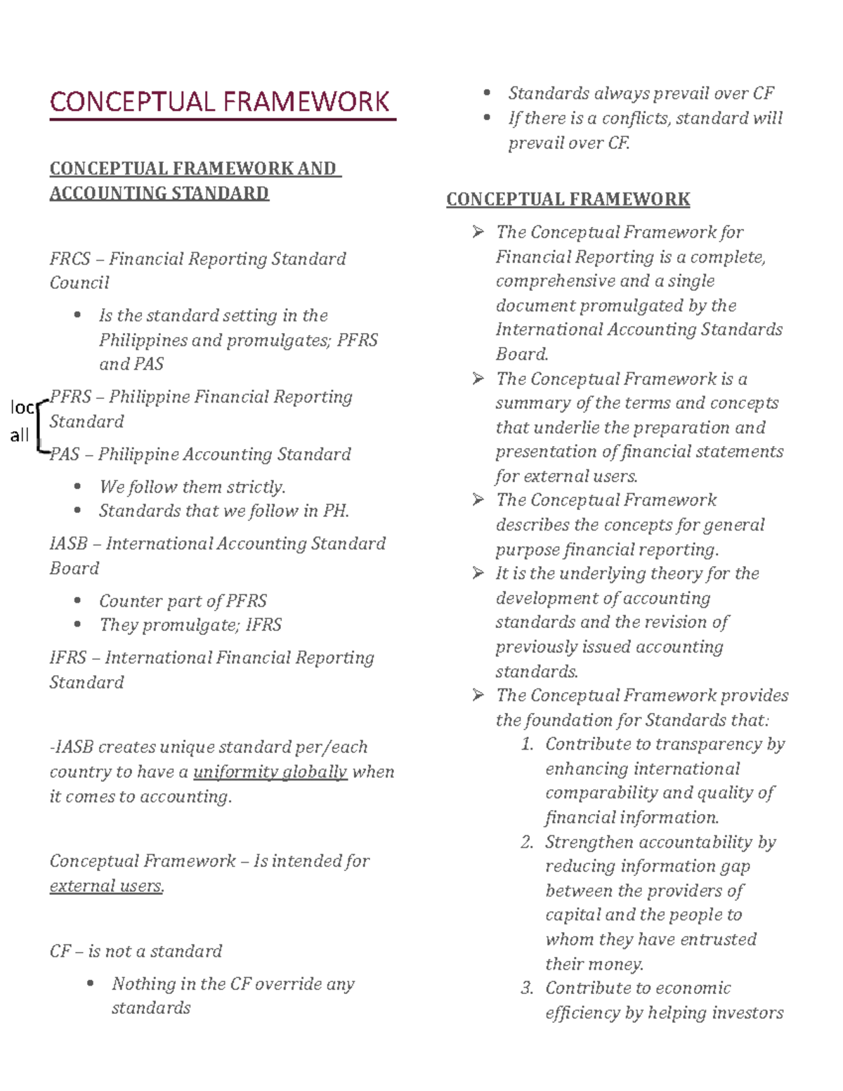 Conceptual Frame WORK 1 - CONCEPTUAL FRAMEWORK CONCEPTUAL FRAMEWORK AND ...