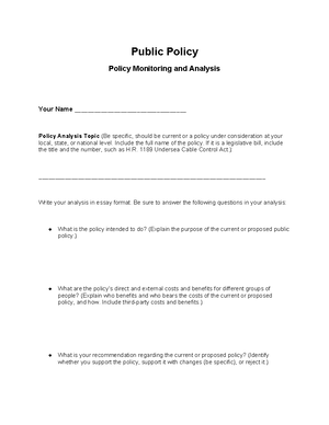 3.05 US GOV V23 Assignment Template - Public Policy Policy Monitoring ...