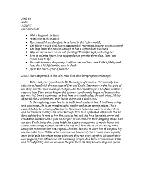 Notes part 1 and 2 - Medieval Literature - Nadia Dervish Medieval Lit ...