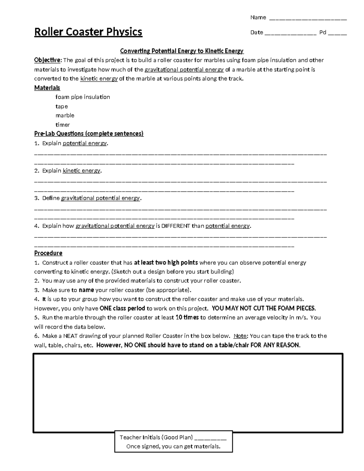 - Copy of Roller Coaster Physics - Roller Coaster Physics Converting ...