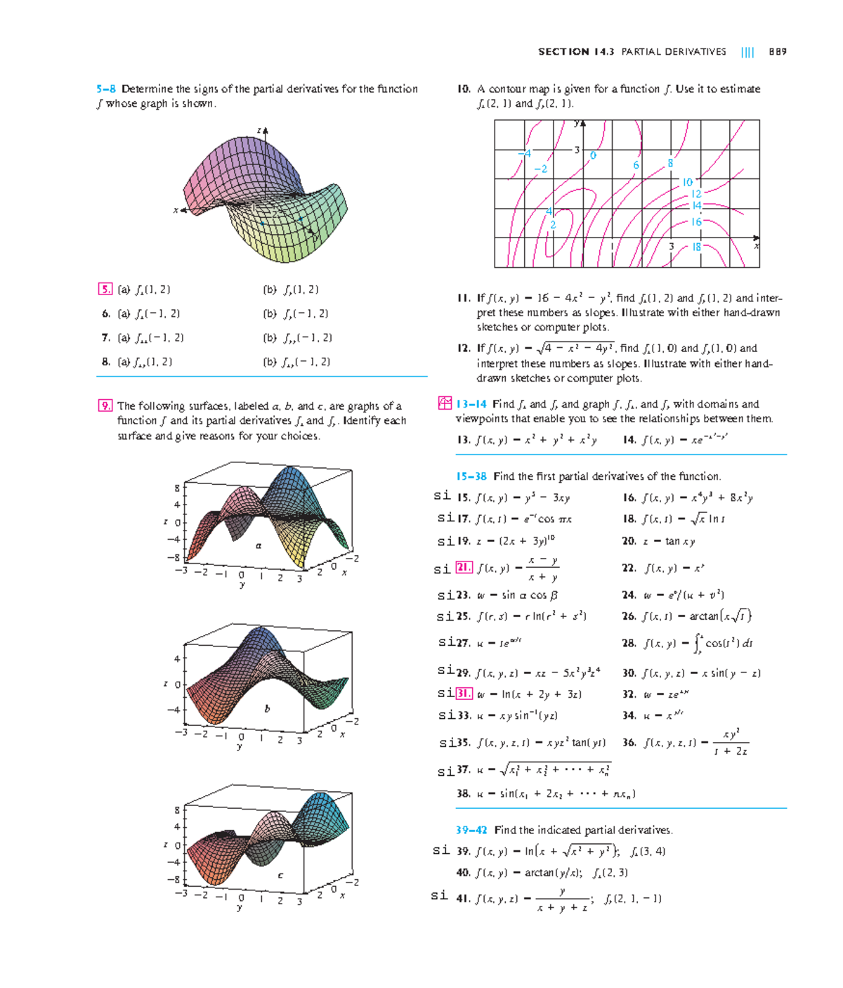 Ej. 14.3 de matematicas - SECTION 14 PARTIAL DERIVATIVES |||| 889 10. A ...