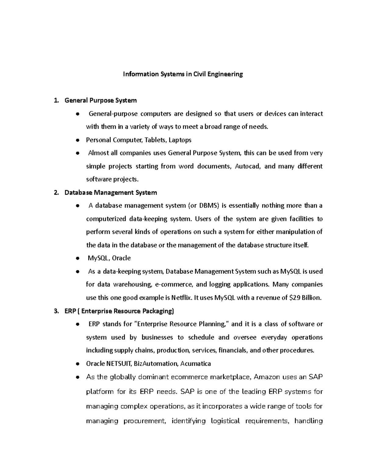Civil Engineering Information System - CENG 404 GC Information Systems ...