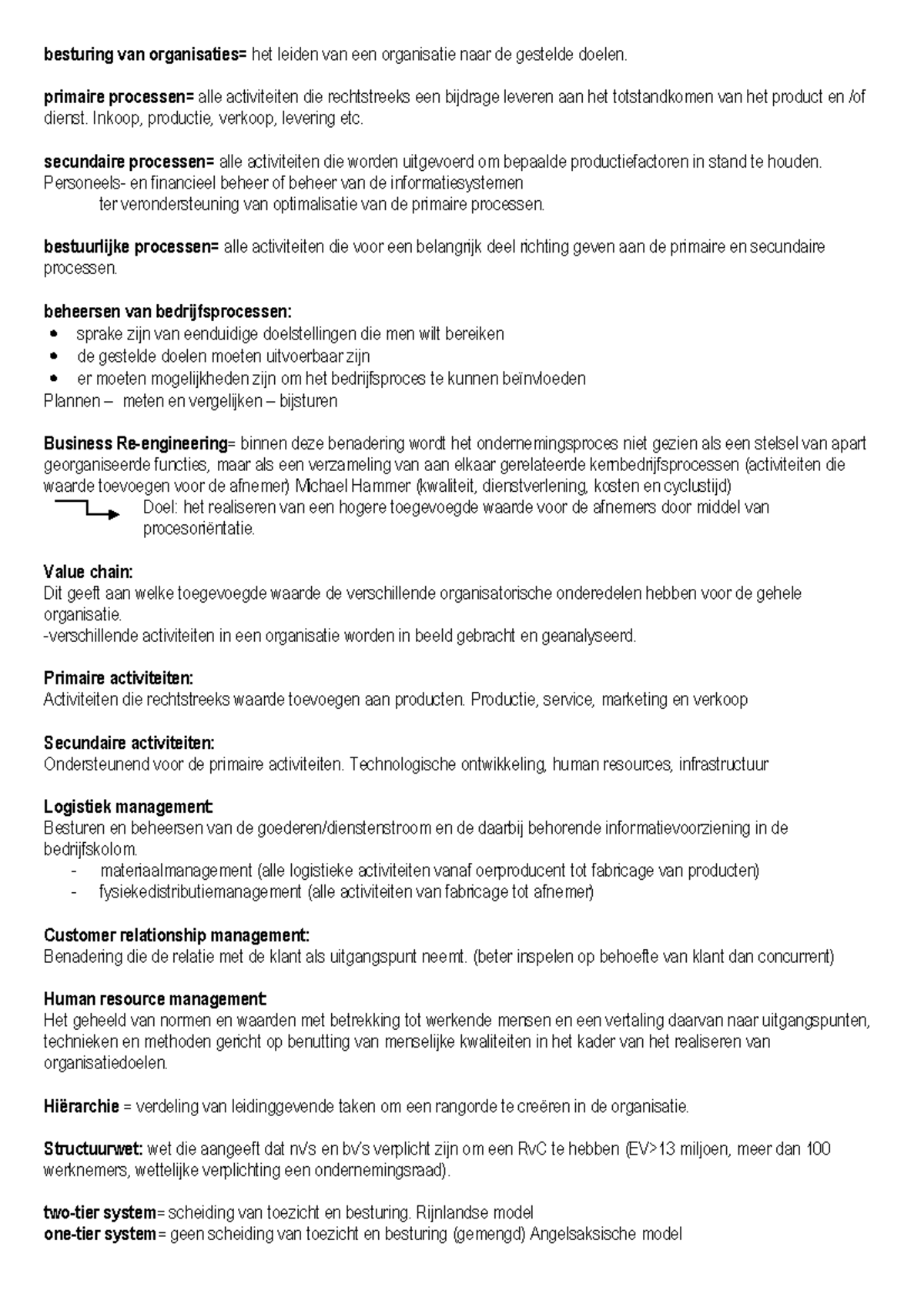 Samenvatting besturing van organisaties - besturing van organisaties ...