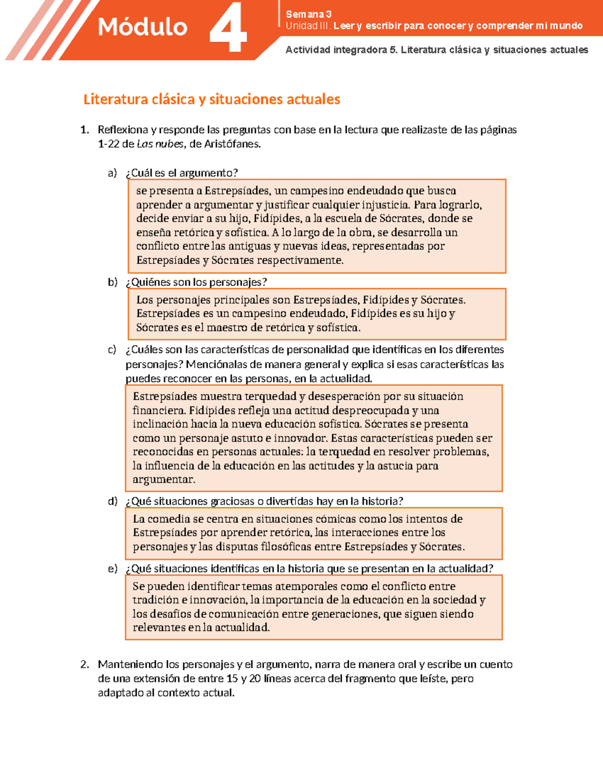 modulo 4 tareas - Unidad III. Leer y escribir para conocer y comprender mi mundo Actividad - Studocu