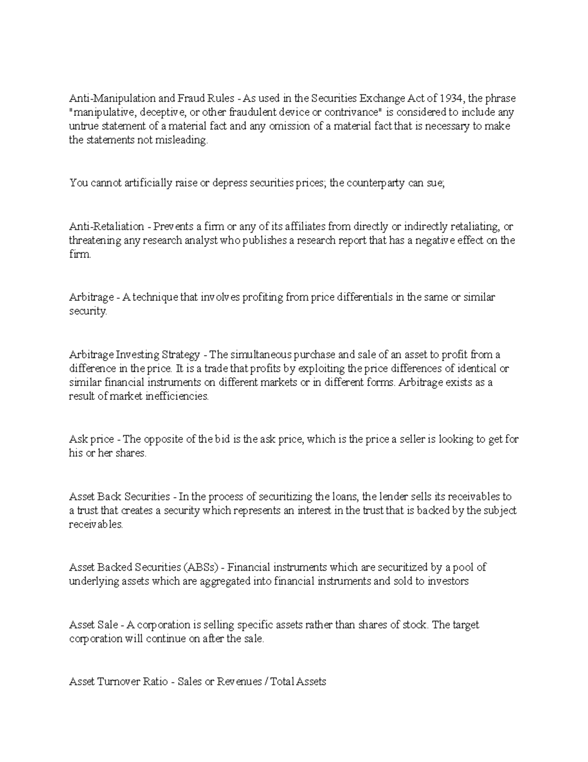 Note 30 - Series 75 - Anti-Manipulation and Fraud Rules - As used in ...