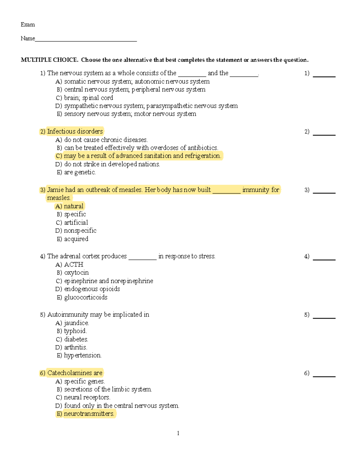 2 - TEST NOTES ABOUT CHAPTER 2 - ExamName ...