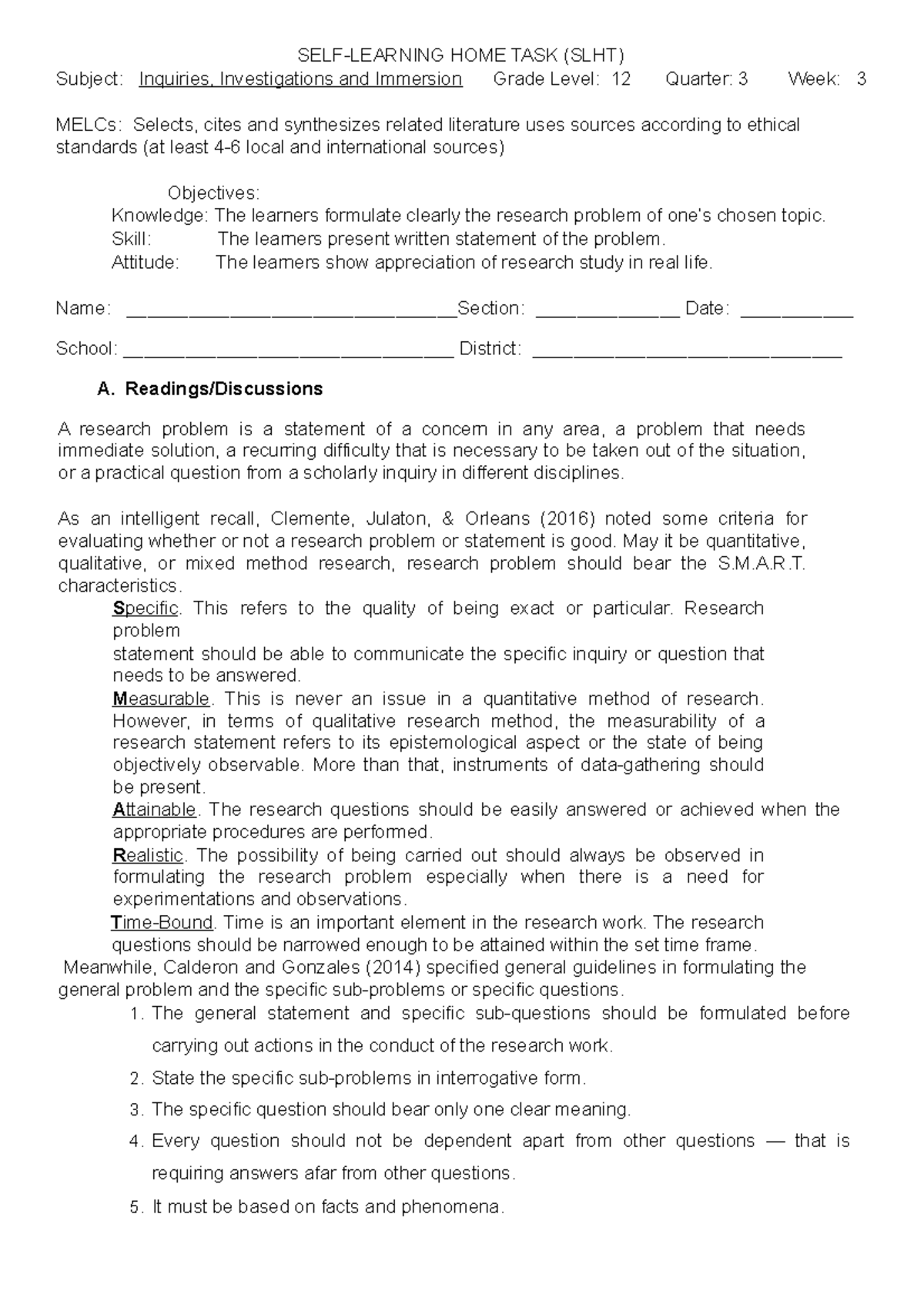 Q3-III SLHT 3 - This is self-made SLHT and modules for Educational ...