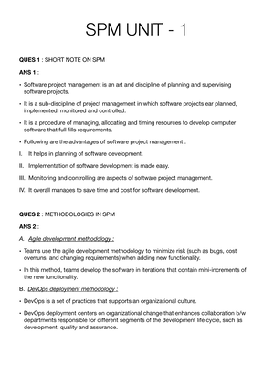 Spm unit 3 notes updated - B.Tech third year spm - Studocu