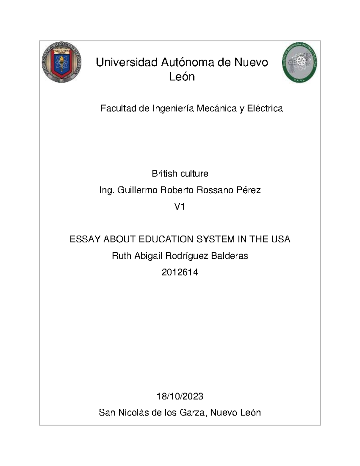Essay About Education System IN THE USA - Universidad Autónoma de Nuevo ...