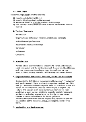 FDM Recommended report structure (2) - BM414Financial Decision Making ...