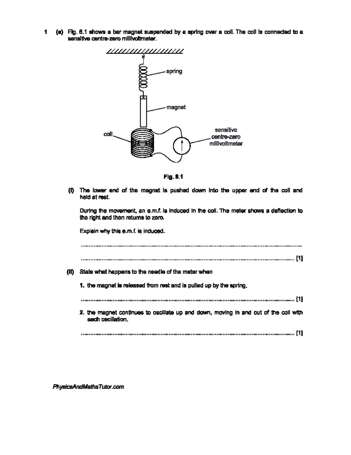Preview-file - erfeve - 1 (a) Fig. 8 shows a bar magnet suspended a ...