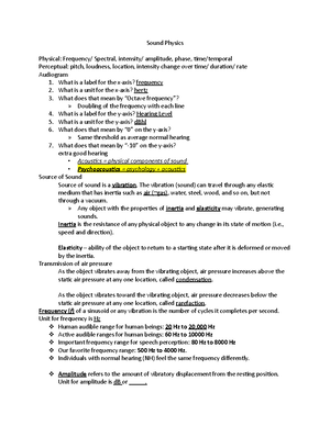Speech Perception - Lecture notes from Aural Rehabilitation Course at ...