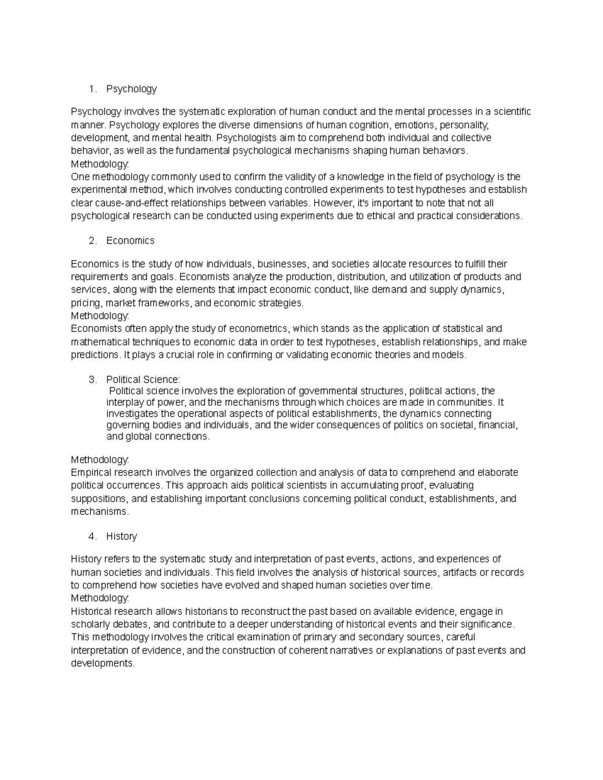 Tok formative - knknkn - Psychology Psychology involves the systematic ...