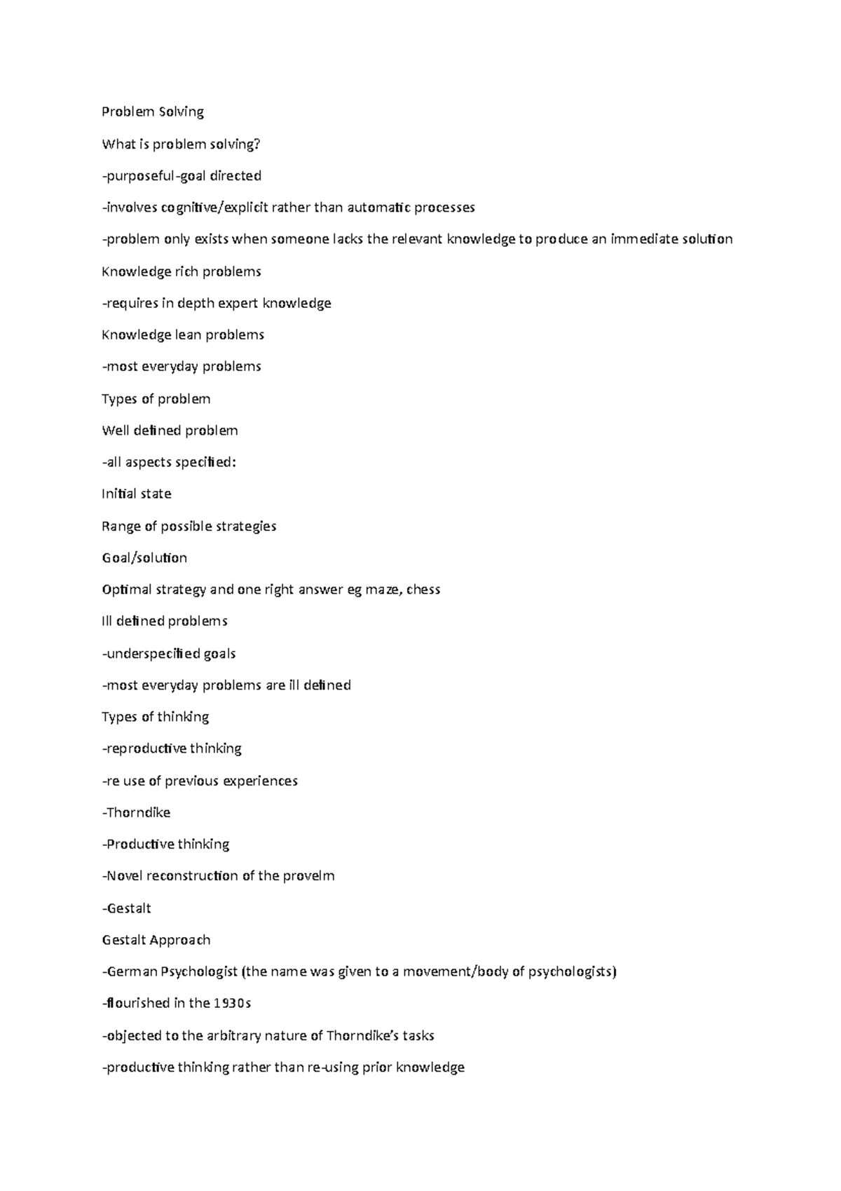 Problem Solving Lecture Notes Problem Solving What Is Problem