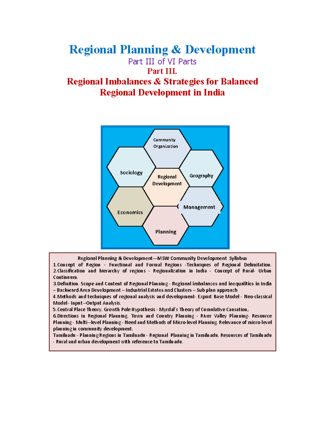 Part-III Strategies-for-Balanced-Regional-Development - Regional ...