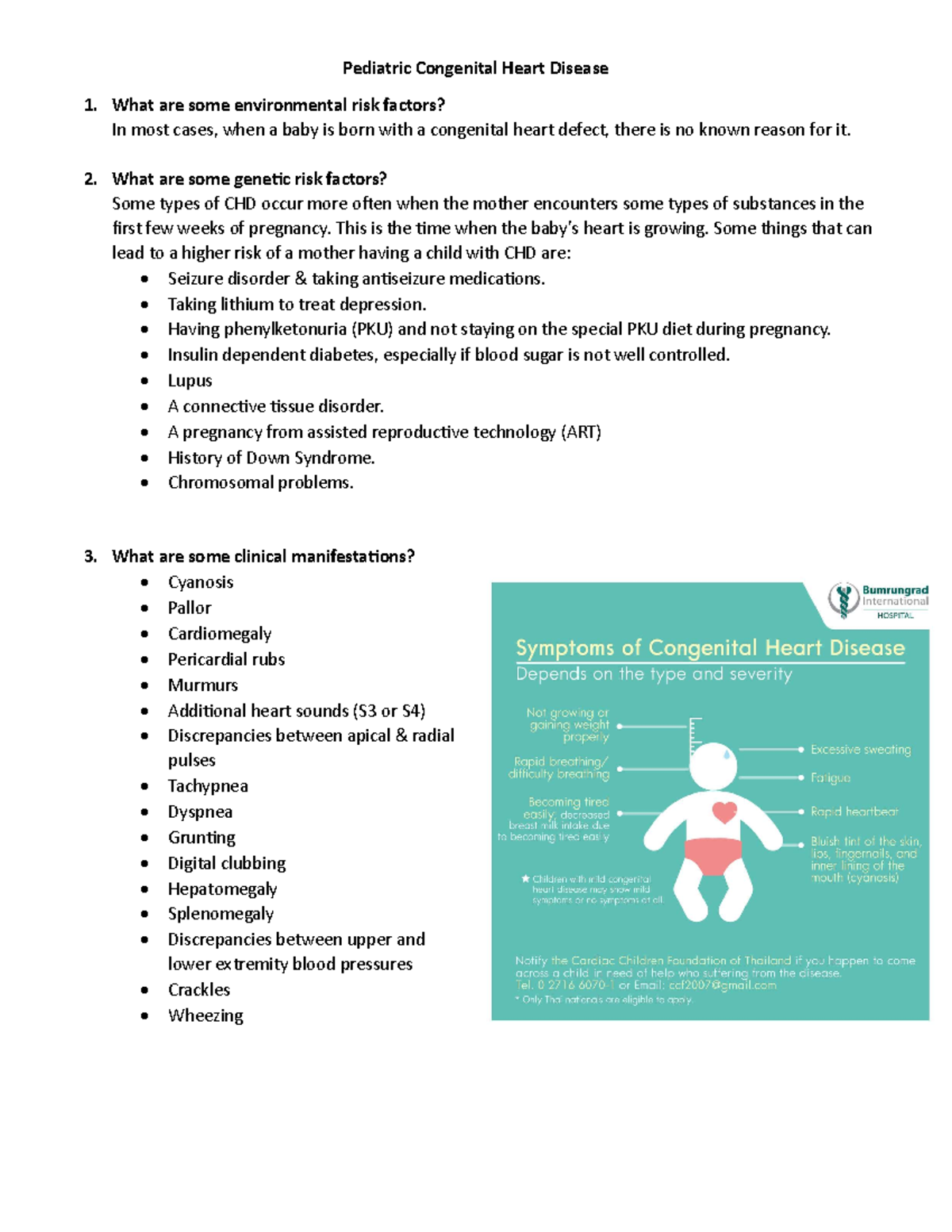 Pediatric Congenital Heart Disease - What are some geneƟc risk factors ...