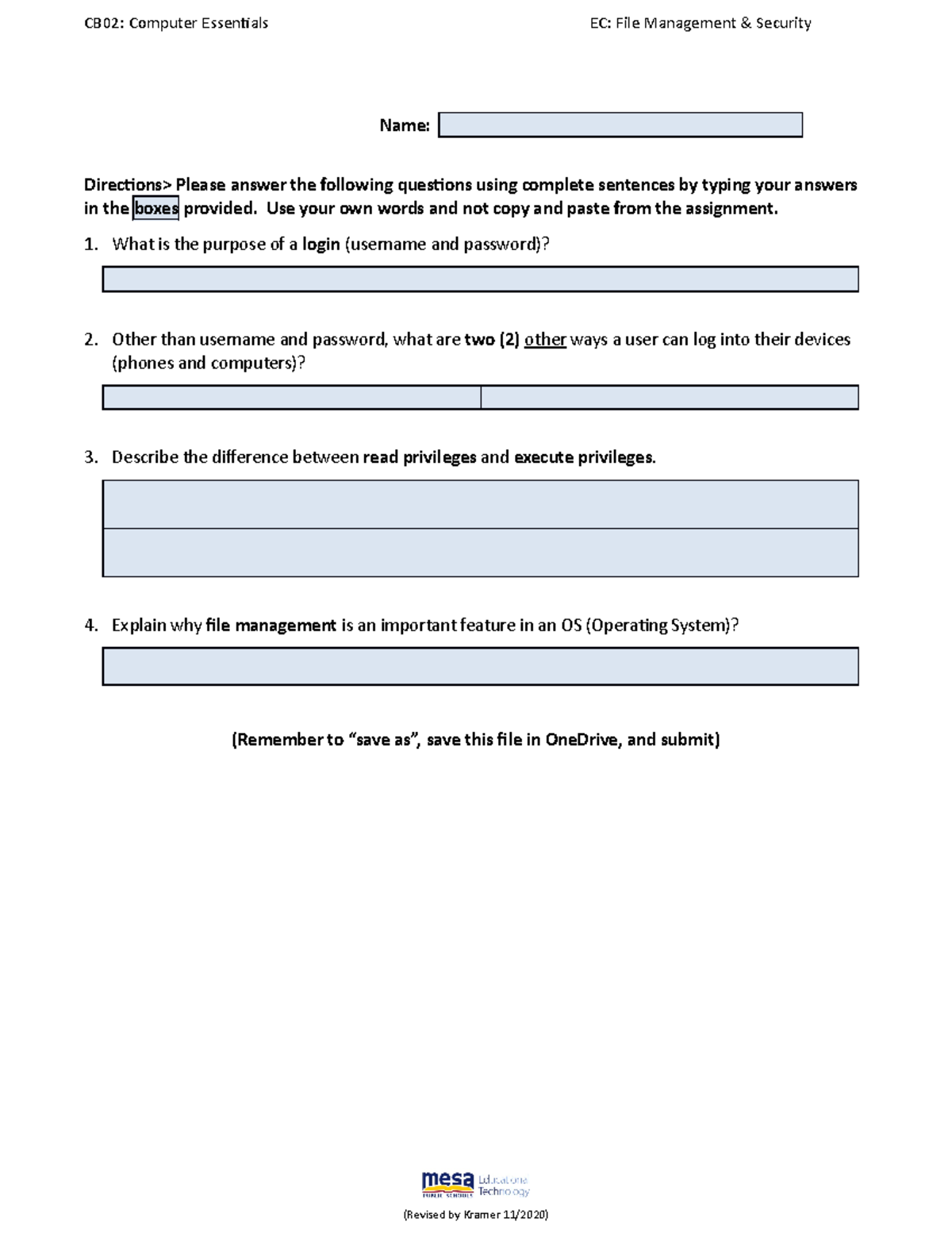 File Management and security 2020 - CB02: Computer Essentials EC: File ...