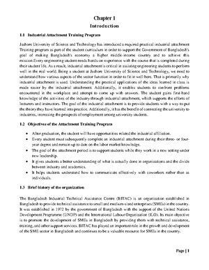 Bitac Industrial Training Full Report - Bangladesh Industrial Technical Assistance Centre ...