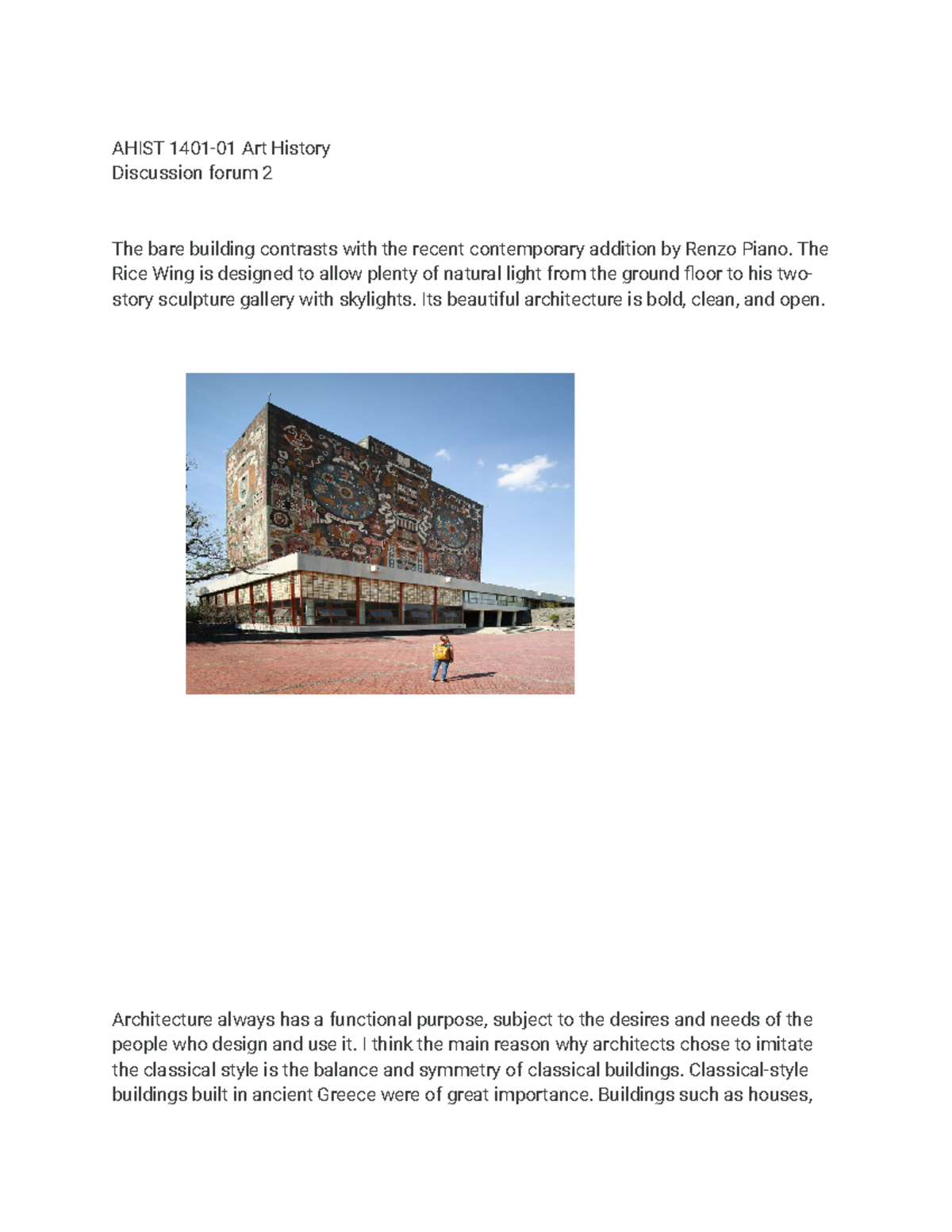 Ahist 1401-01 Art History df2 - AHIST 1401-01 Art History Discussion ...