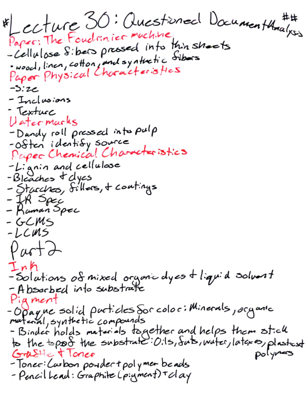 Lecture 30 Questioned Document analysis [Fis-201] - #Lecture 30 ...