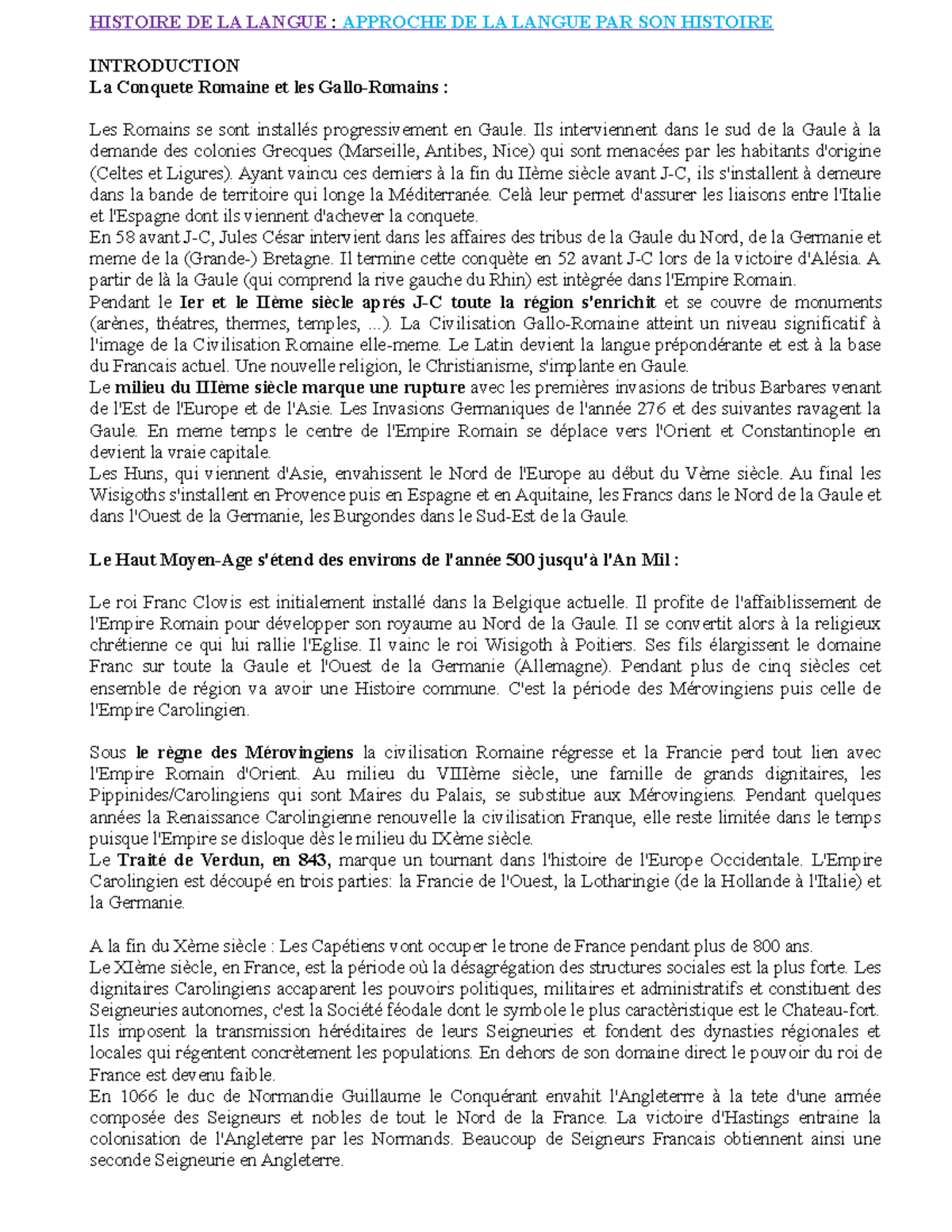 Histoire de la langue - lettre - HISTOIRE DE LA LANGUE : APPROCHE DE LA ...