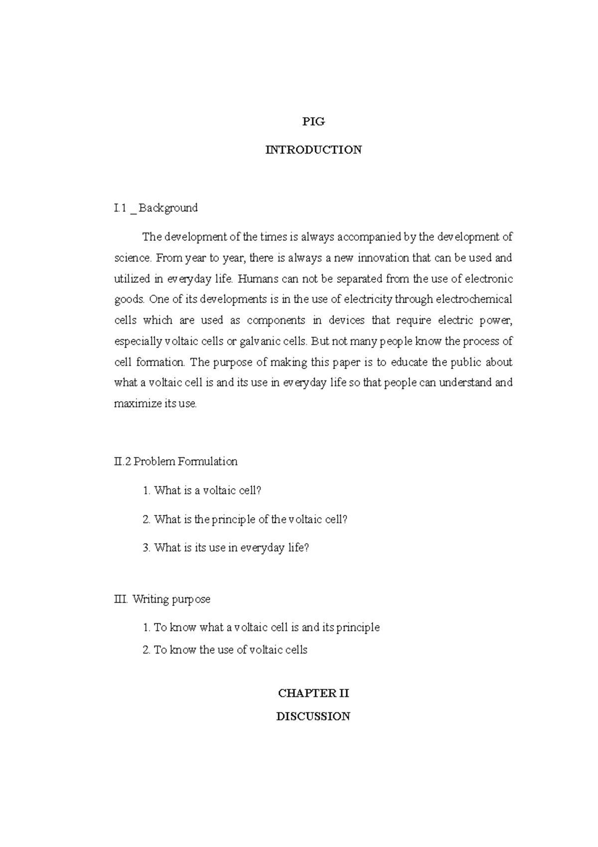Reaction Working Principle - PIG INTRODUCTION I _ Background The ...