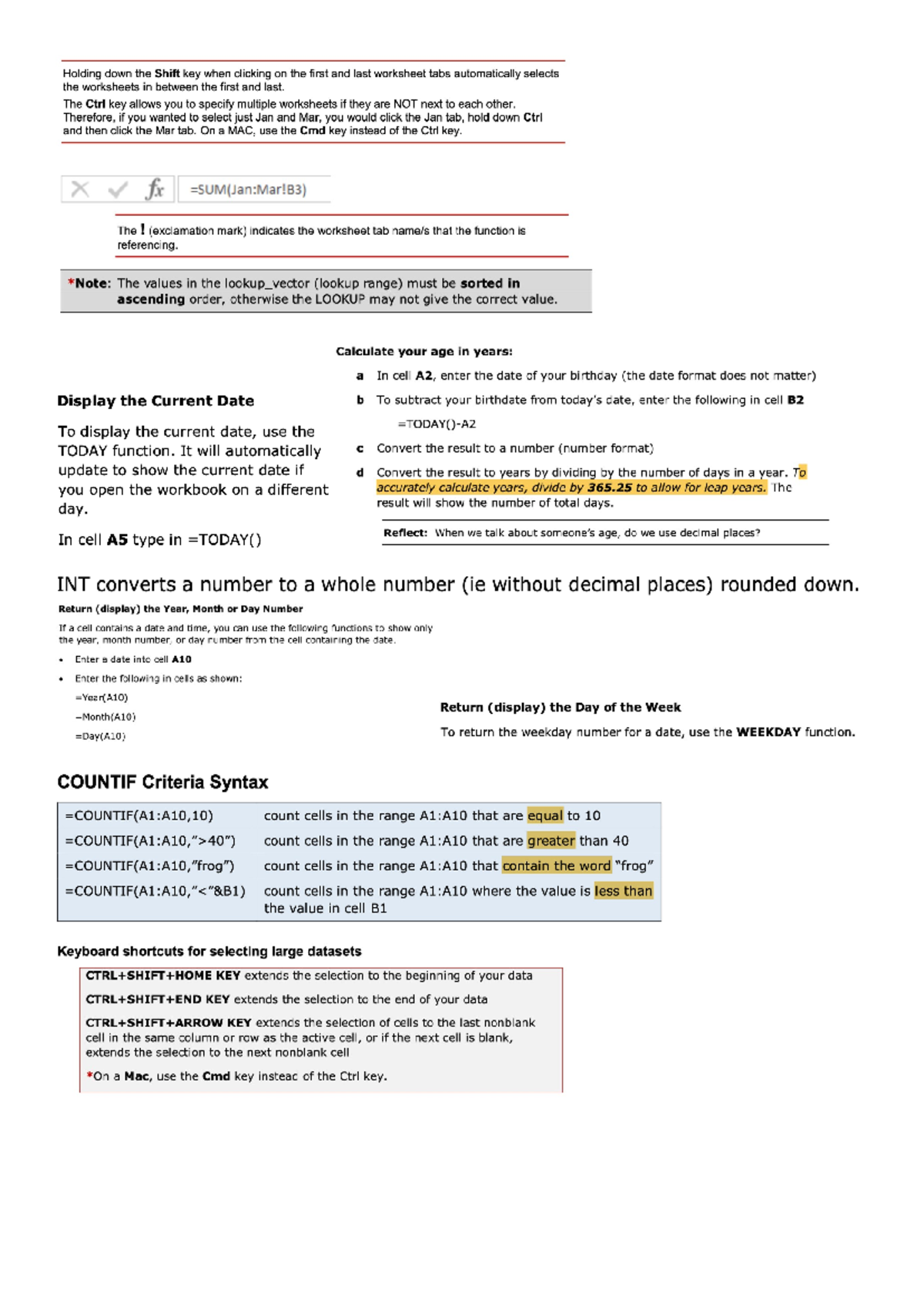 Excel notes - Summary Foundations of Computer Science - Holding down ...