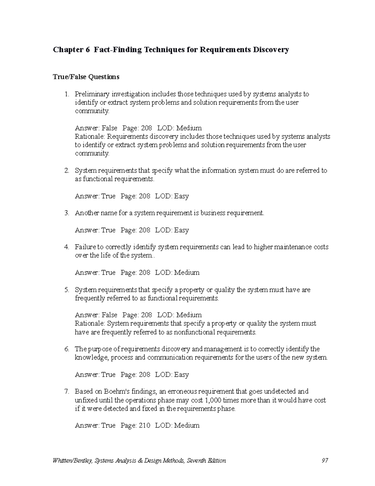 TEST BANK - Chapter ( 6 ) - True/False Questions Preliminary ...