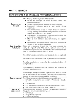 Unit 1 - Ethics - Classical ethical theories - UNIT 1: ETHICS CLASSICAL ...