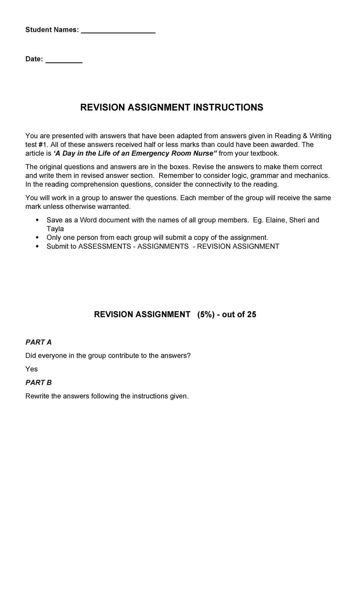 Revision Assignment - Student Names: ___________________ Date ...