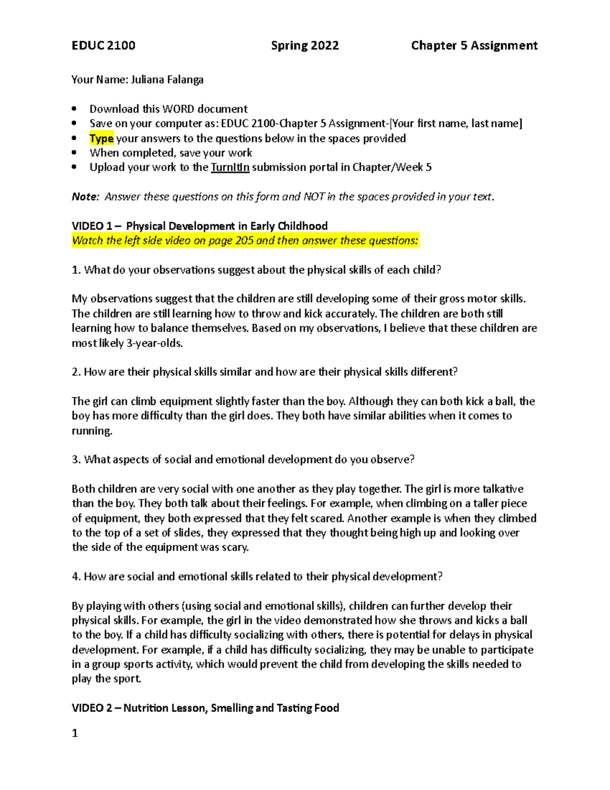 chapter 5 assignment - EDUC 2100 Spring 2022 Chapter 5 Assignment Your ...