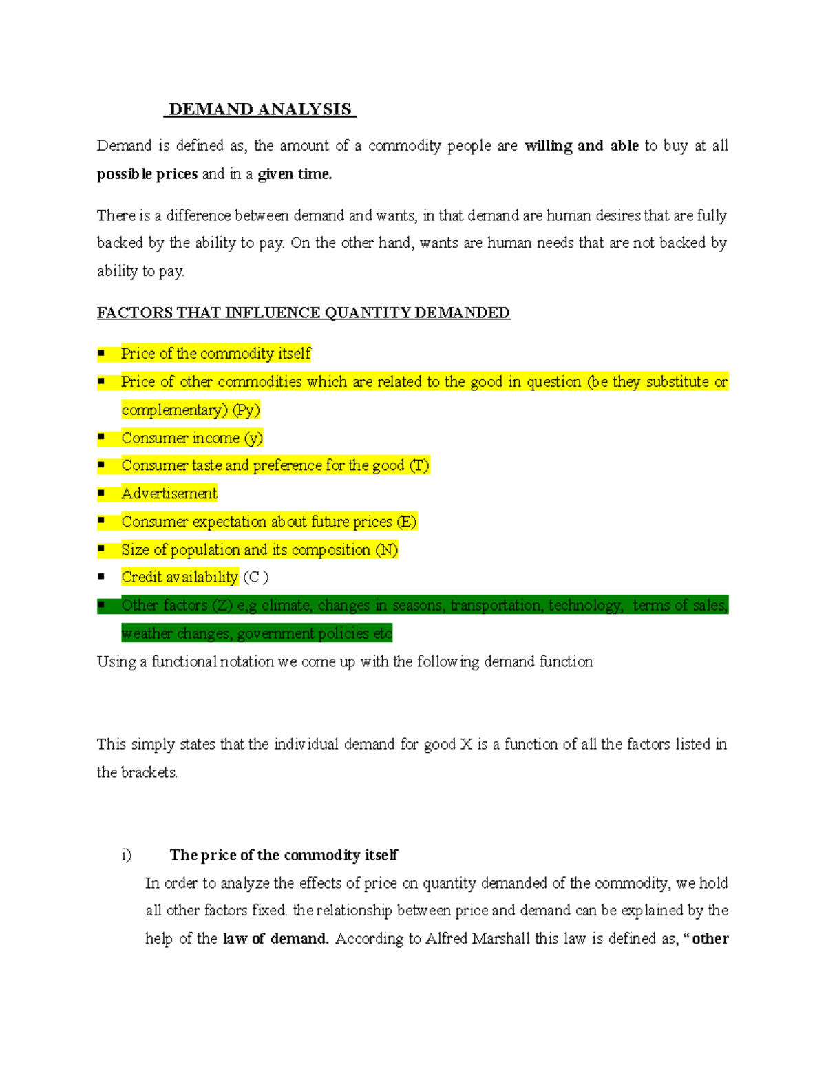 Demand Analysis - It contains notes mainly for first years - DEMAND ...