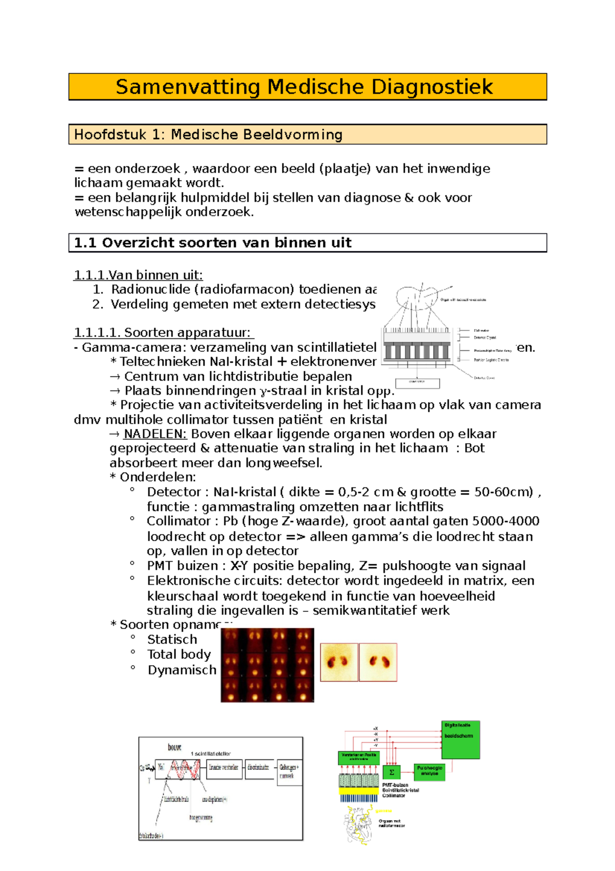 Samenvatting Medische Diagnostiek - Samenvatting Medische Diagnostiek Hoofdstuk 1: Medische ...