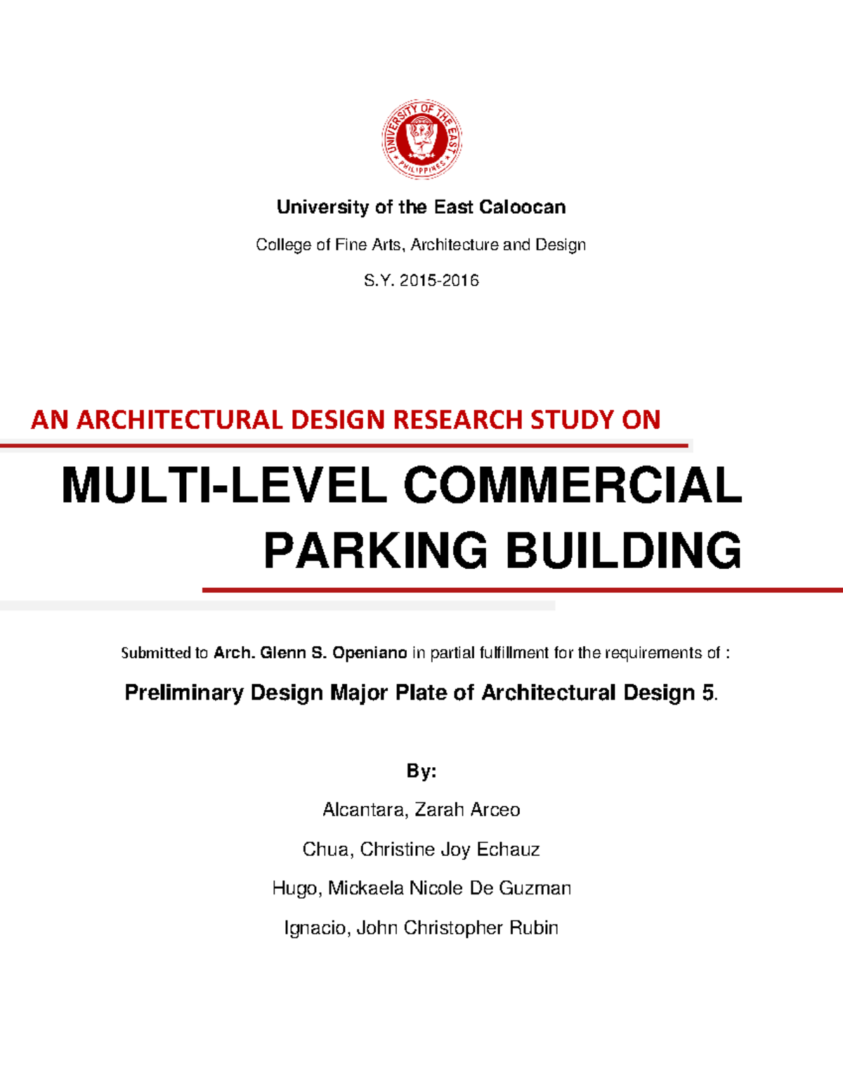 Design Reseach Multi Level Parking Facil - University of the East ...