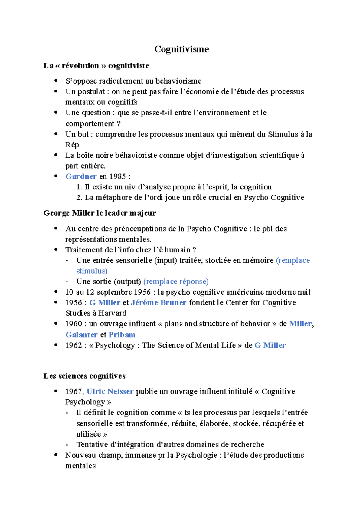 Cognitivisme TD - Cognitivisme La « révolution » cognitiviste S’oppose ...