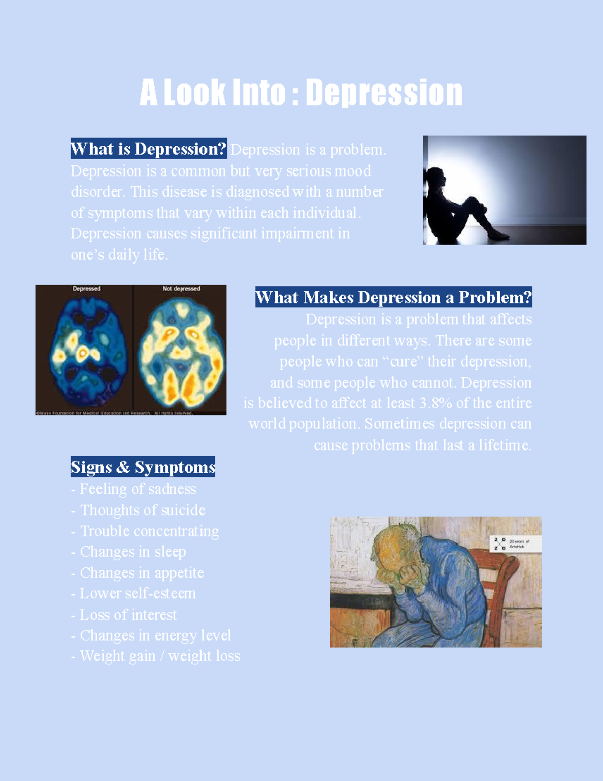 KIN123 Research Project - A Look Into : Depression What is Depression ...