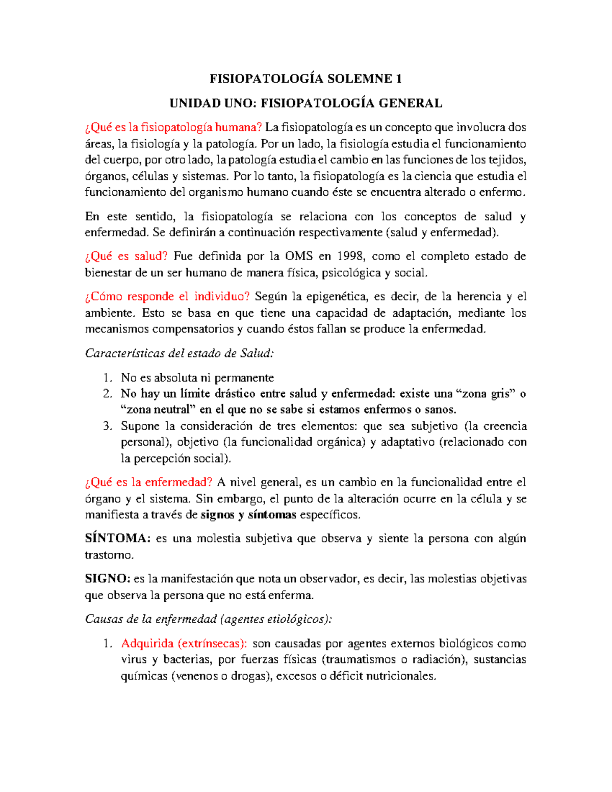 Fisiopatología Solemne 1 full - Warning: TT: undefined function: 32 FISIOPATOLOGÍA SOLEMNE 1 ...