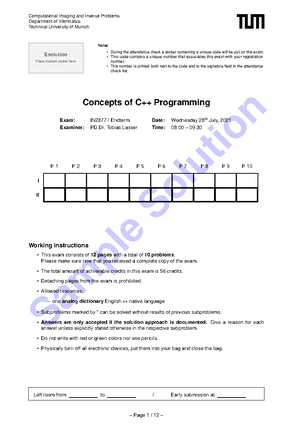 Exercises-Sheet 10 - Concepts of C++ Programming Technical University ...