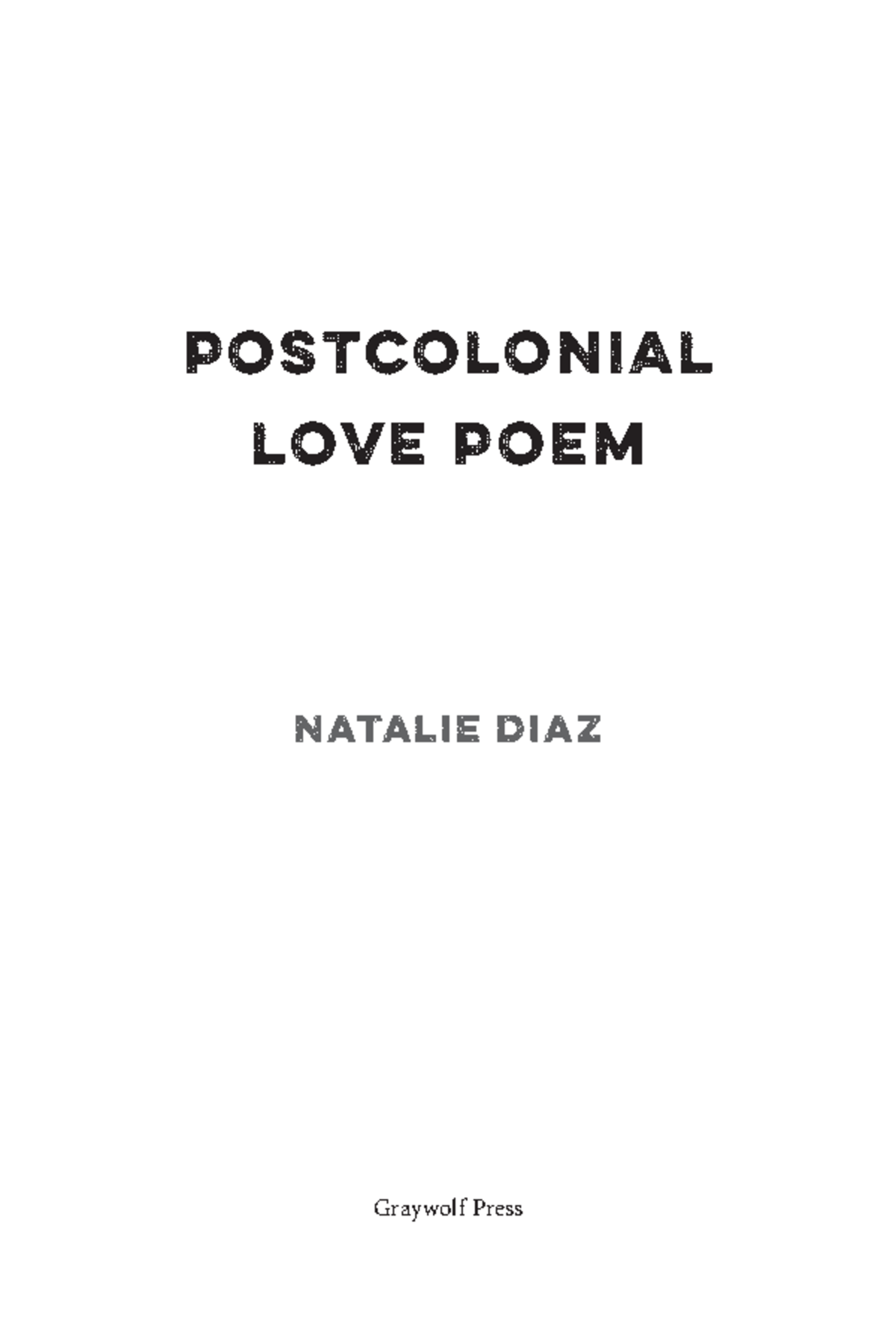 Diaz, The Water Is the Body - POSTCO LON IAL LOVE POE M Natali e D iaz ...