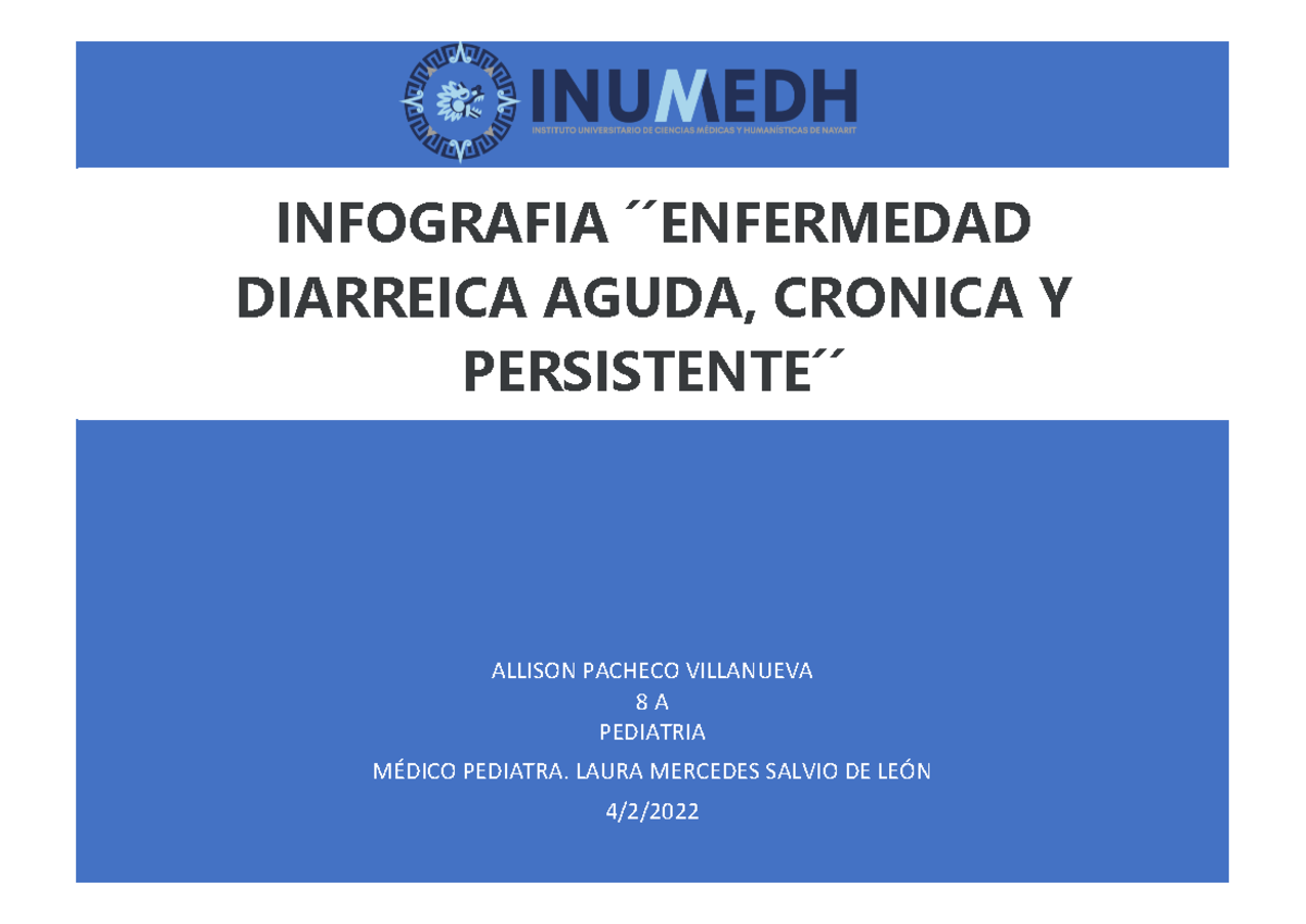 Infografia Enfermedad Diarreica Aguda, Cronica Y Persistente - ALLISON ...