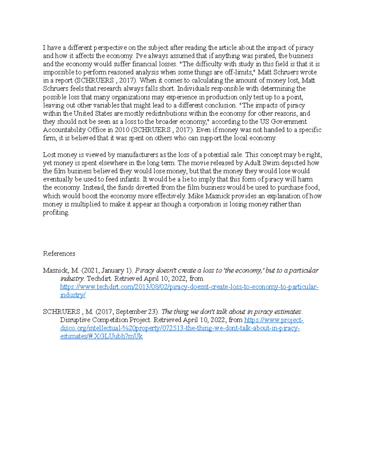 Discussion 6 - I have a different perspective on the subject after ...