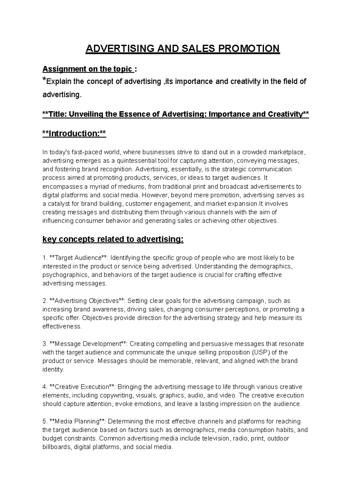 Advertising AND Sales Promotion - ADVERTISING AND SALES PROMOTION ...