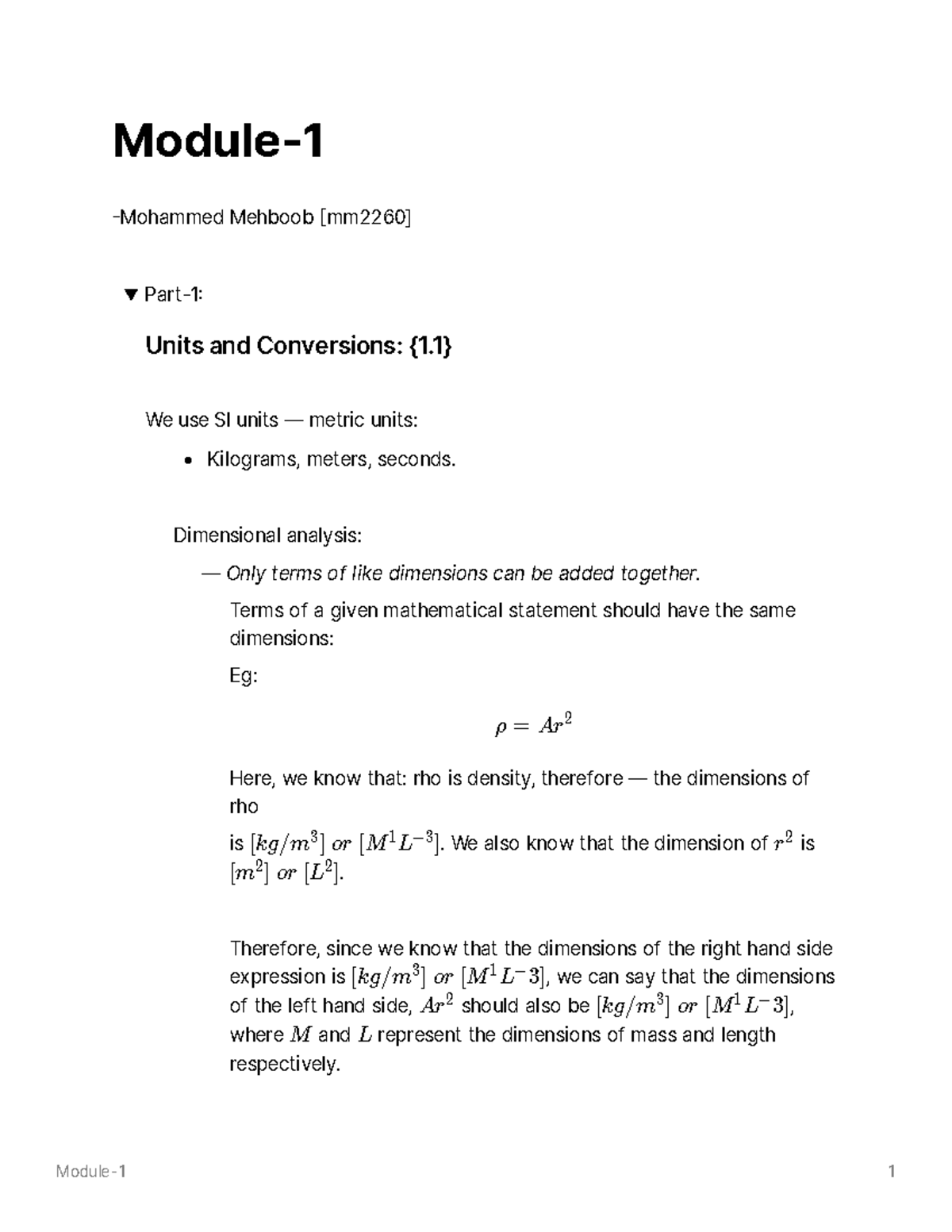 Module-1: Units and Conversions, Vectors. - Module-Ԇ Ԇ Module- Mohammed ...
