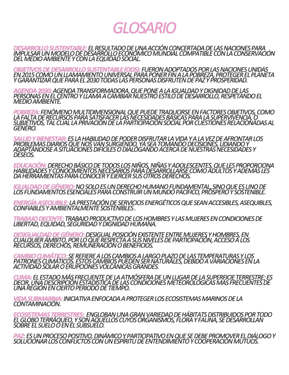 RSDS ACT1.1.pdf - GLOSARIO DESARROLLO SUSTENTABLE: EL RESULTADO DE UNA ACCIÓN CONCERTADA DE LAS ...