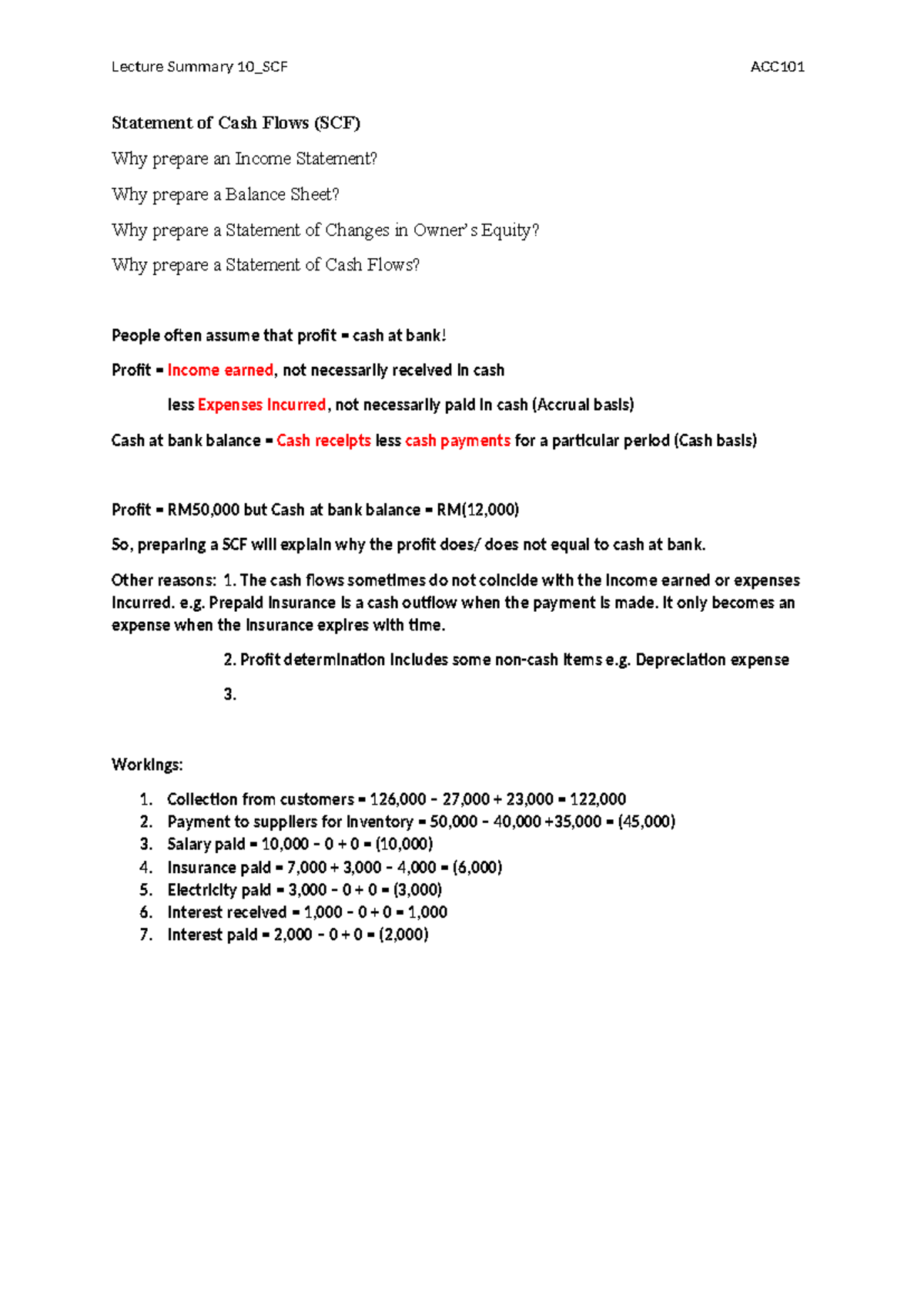 LS10 SCF - Summary Financial Accounting 1 - Lecture Summary 10_SCF ACC ...
