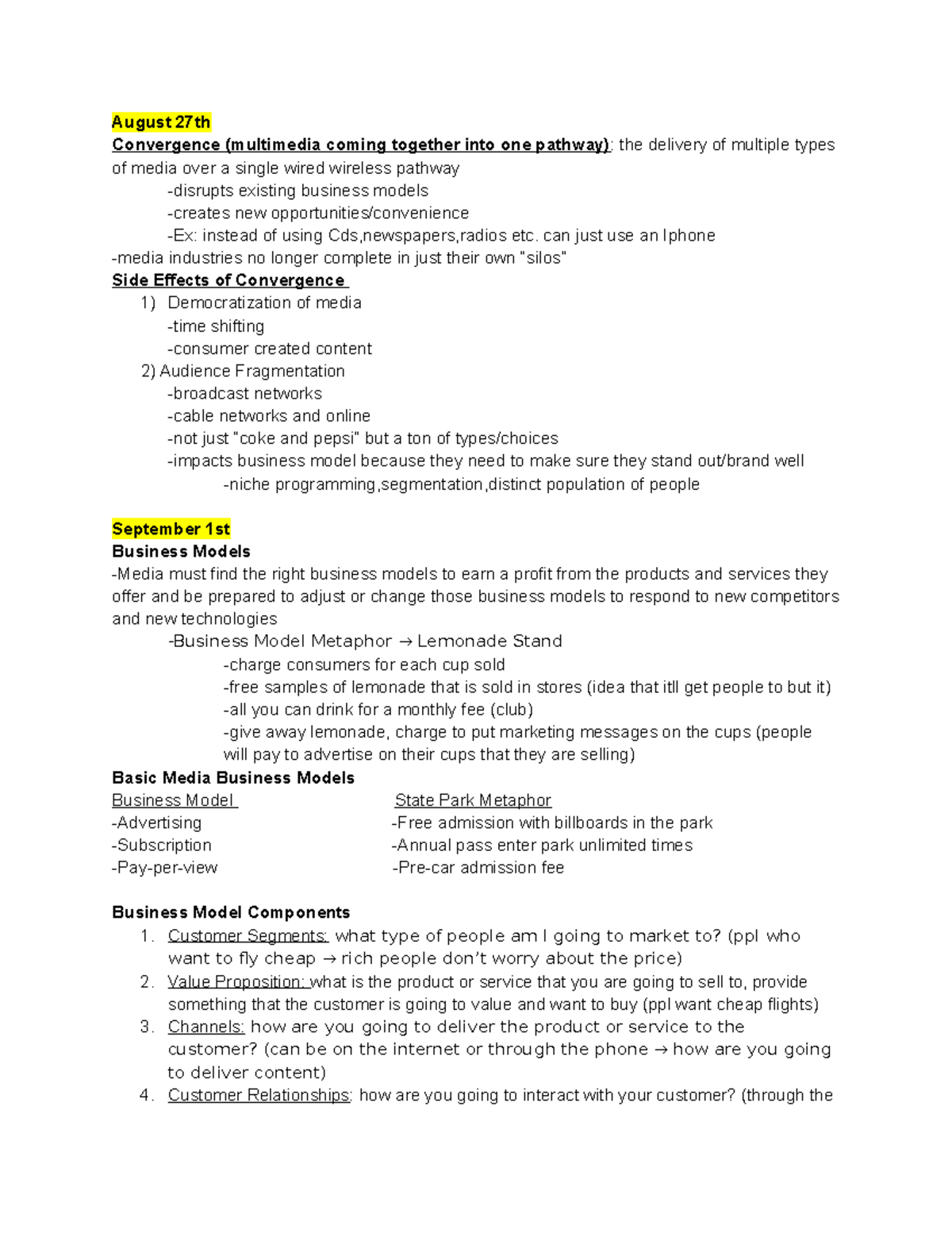 Notes - August 27th Convergence (multimedia coming together into one ...