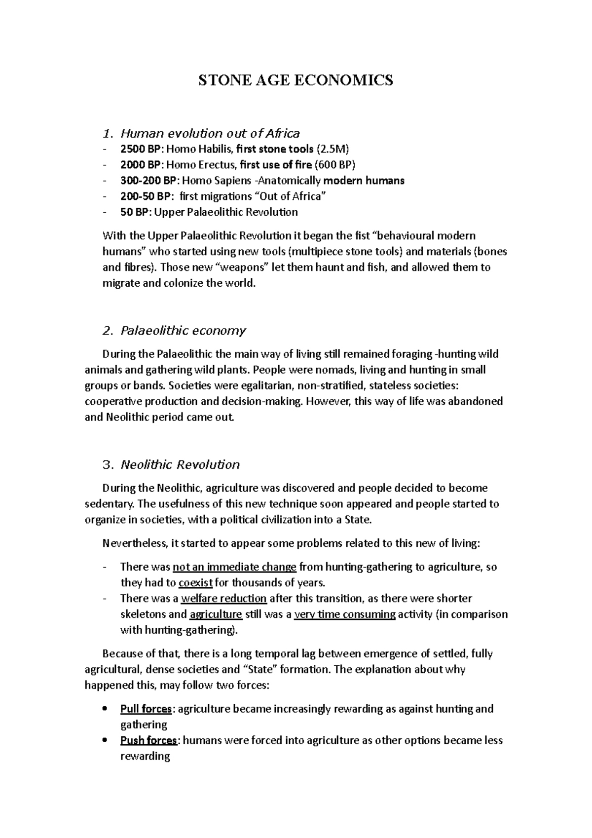 Tema 3 The history of stone age economics - STONE AGE ECONOMICS 1 ...