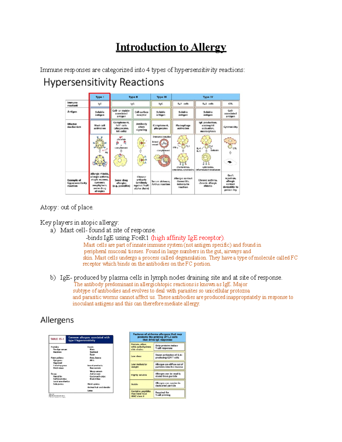 Introduction to Allergy - Introduction to Allergy Immune responses are ...