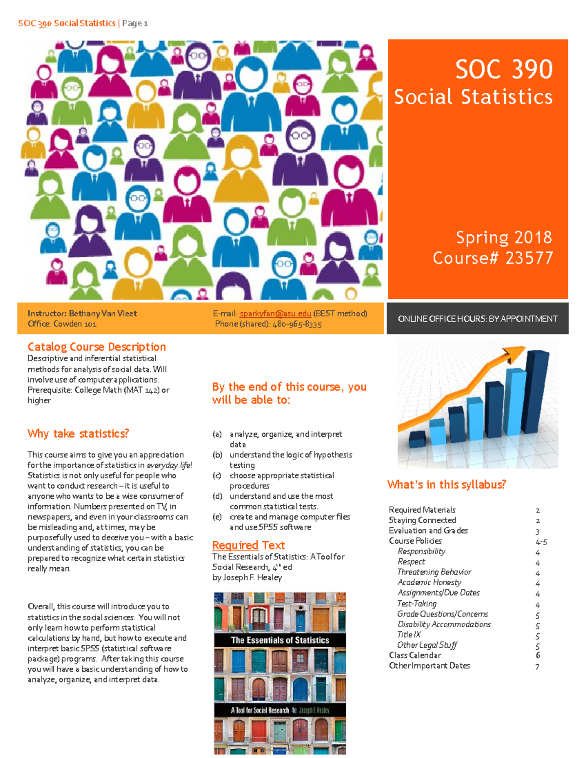 SOC 390 Syllabus Spring C 2018 - SOC 390 Social Statistics Spring 2018 ...