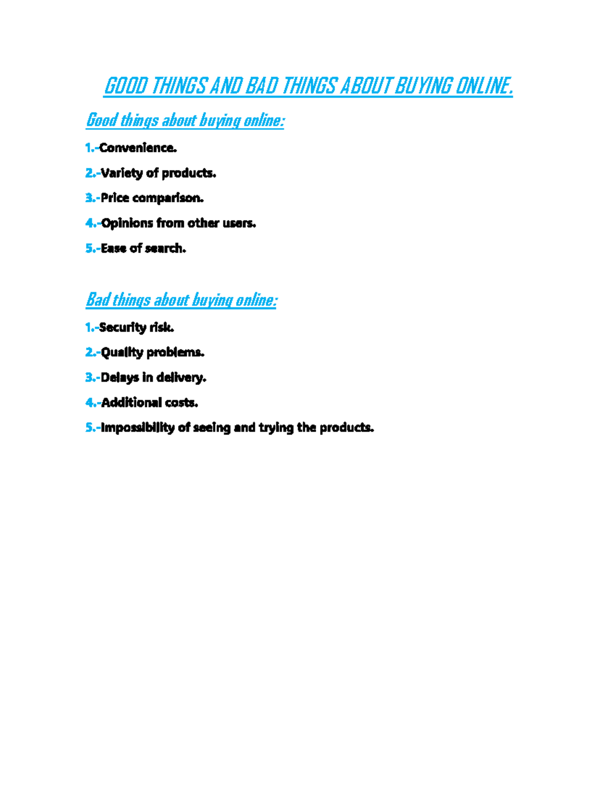 GOOD Things AND BAD Things About Buying Online - Comunicacion Integral ...